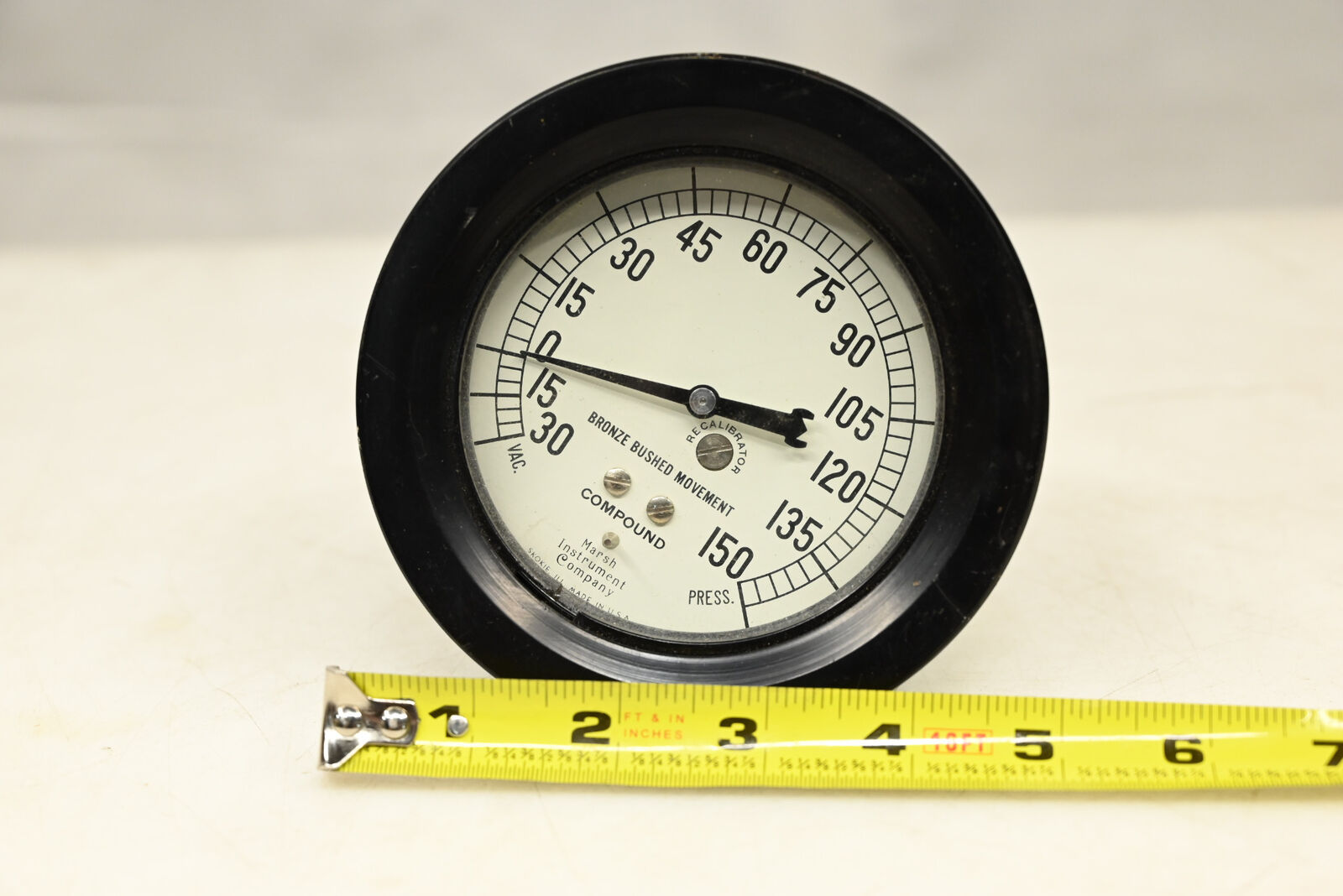 Marsh Instrument Vacuum Pressure Gauge -30 to 150 PSI Meter Panel Moun – GeekWare LLC